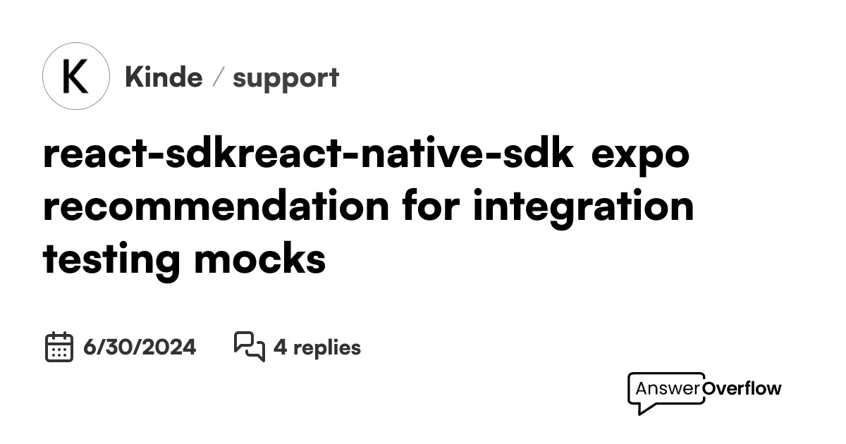 [react-sdk][react-native-sdk (expo)] recommendation for integration ...