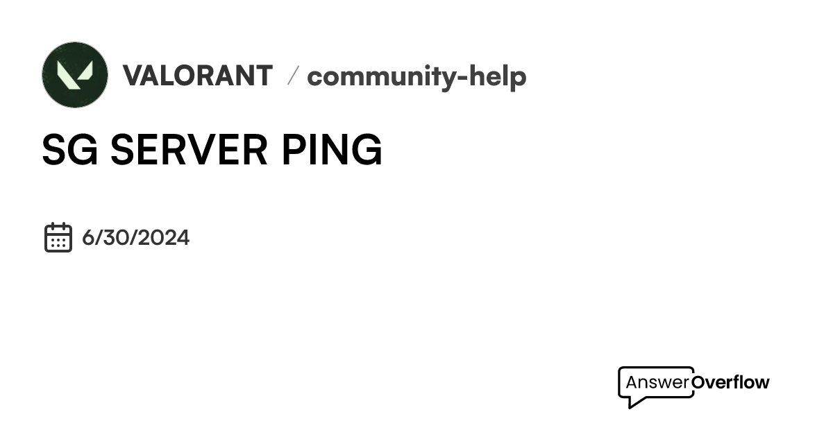 SG SERVER PING - VALORANT