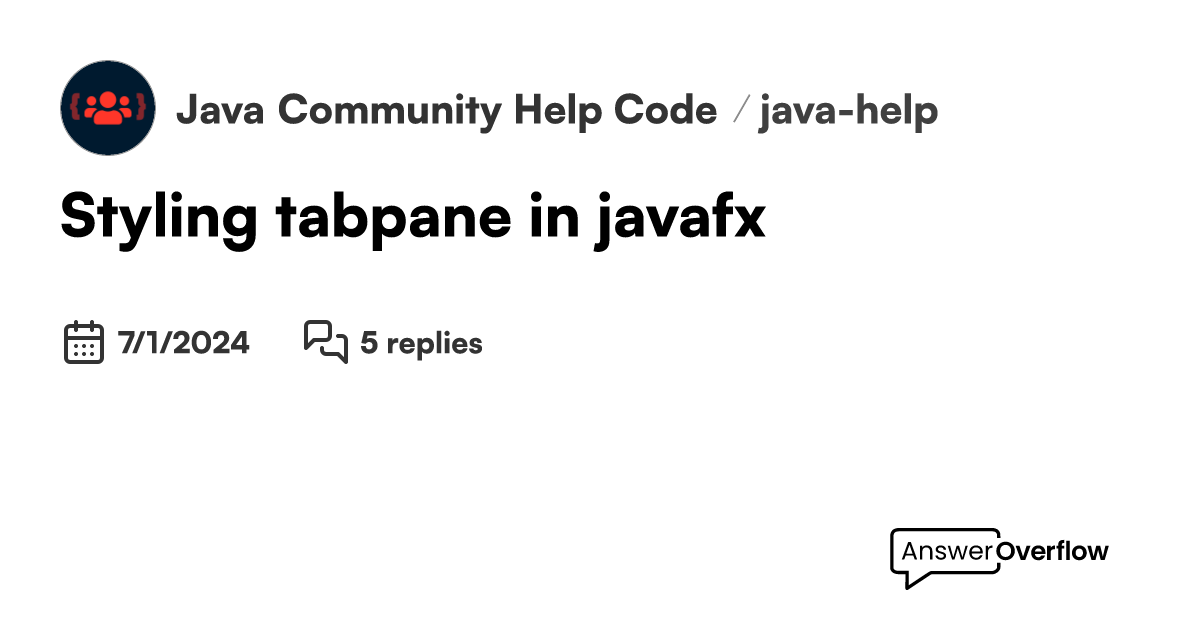 Styling Tabpane In Javafx Java Community Help Code Learn