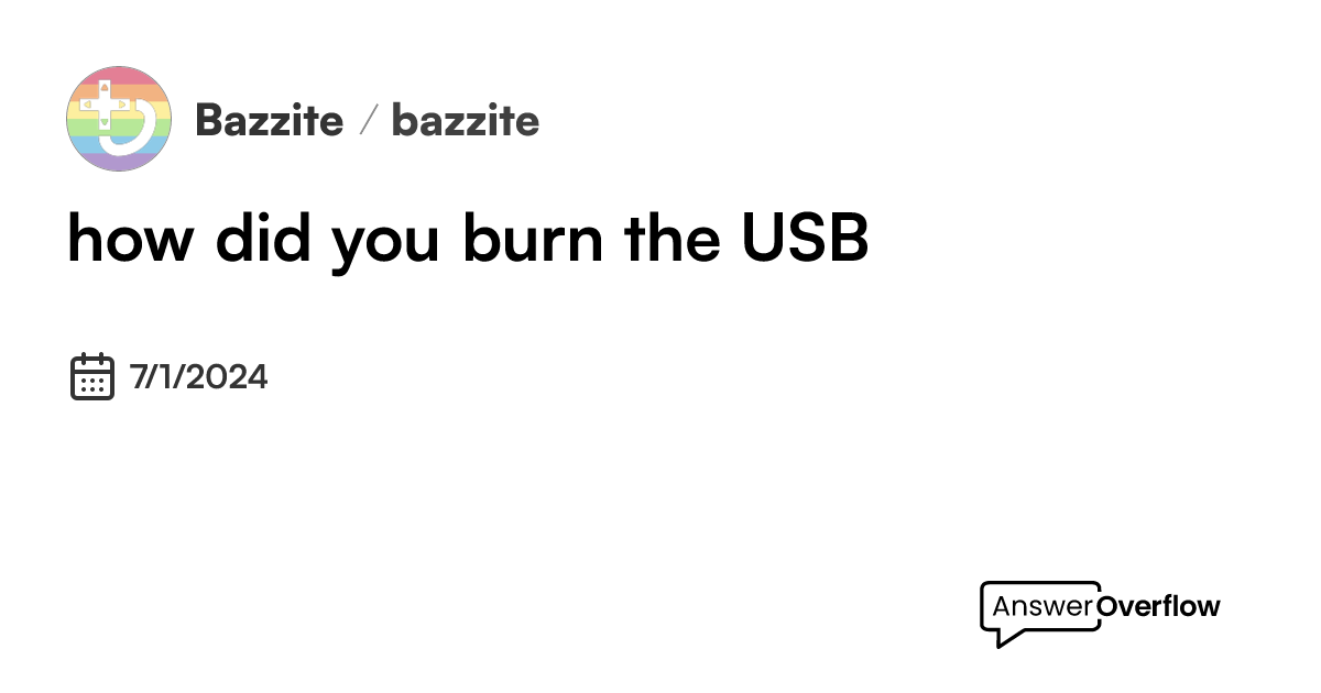 how did you burn the USB? - Universal Blue