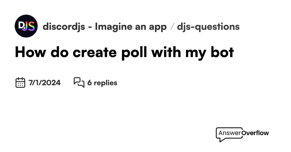 How do create poll with my bot? - discord.js - Imagine an app