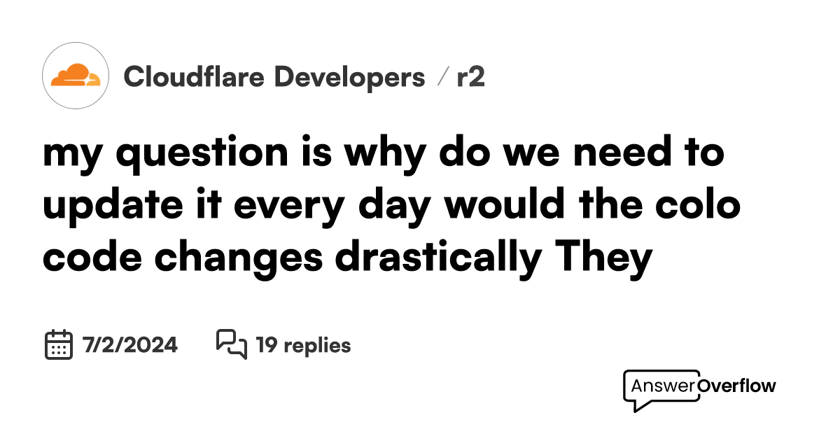 my question is why do we need to update it every day, would the colo code changes drastically ...