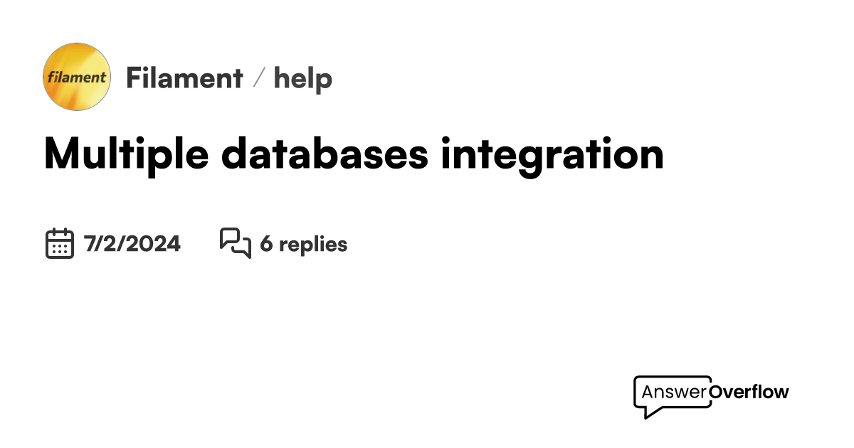 Multiple databases integration. - Filament
