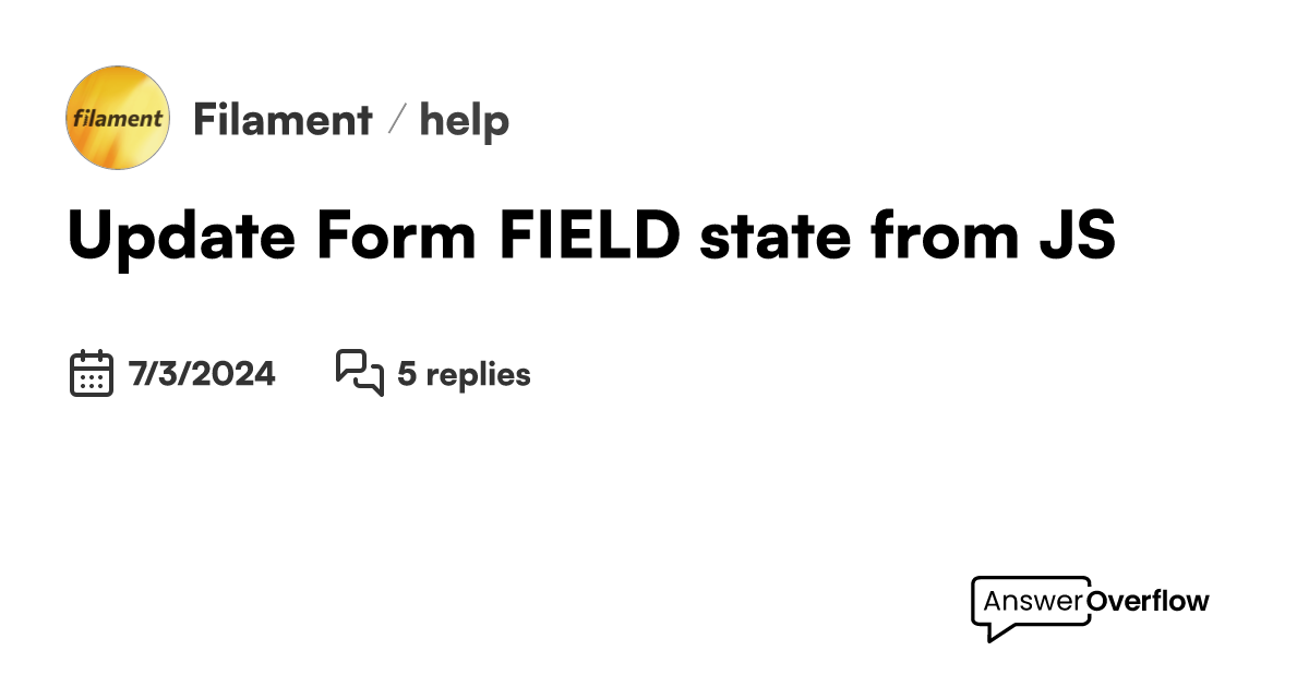 Update Form FIELD state from JS - Filament