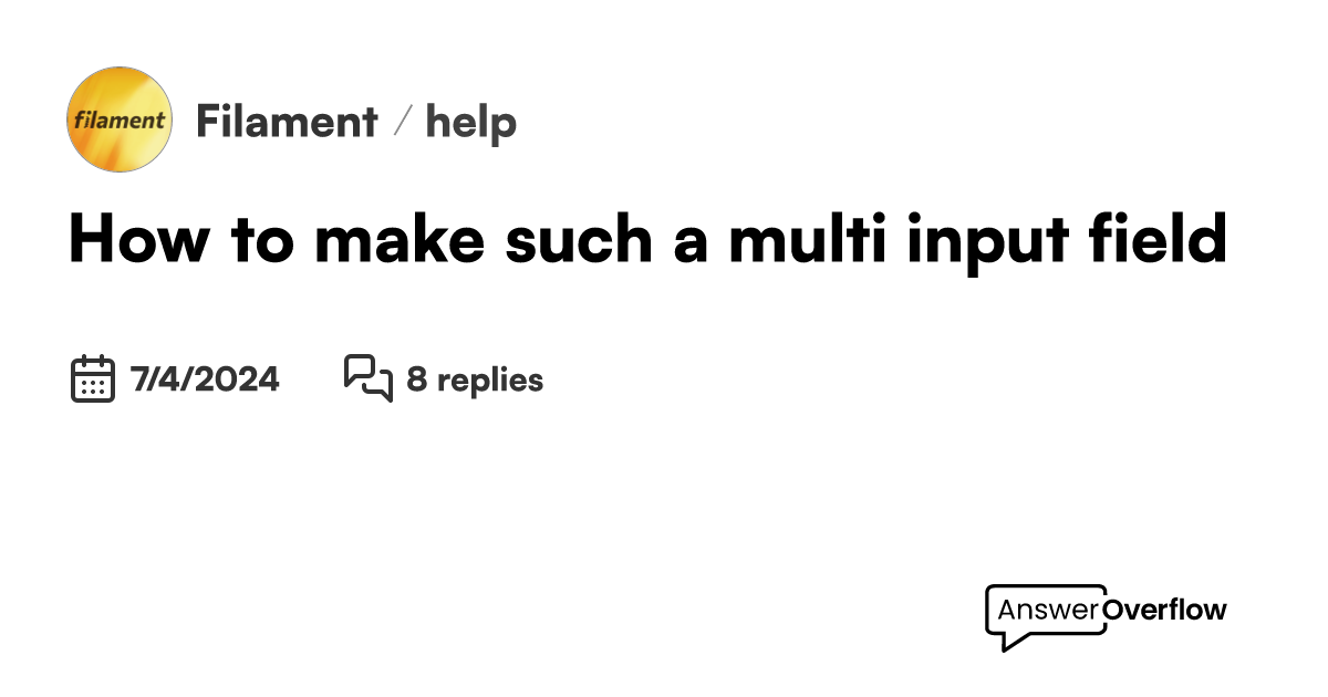 How to make such a multi input field? - Filament