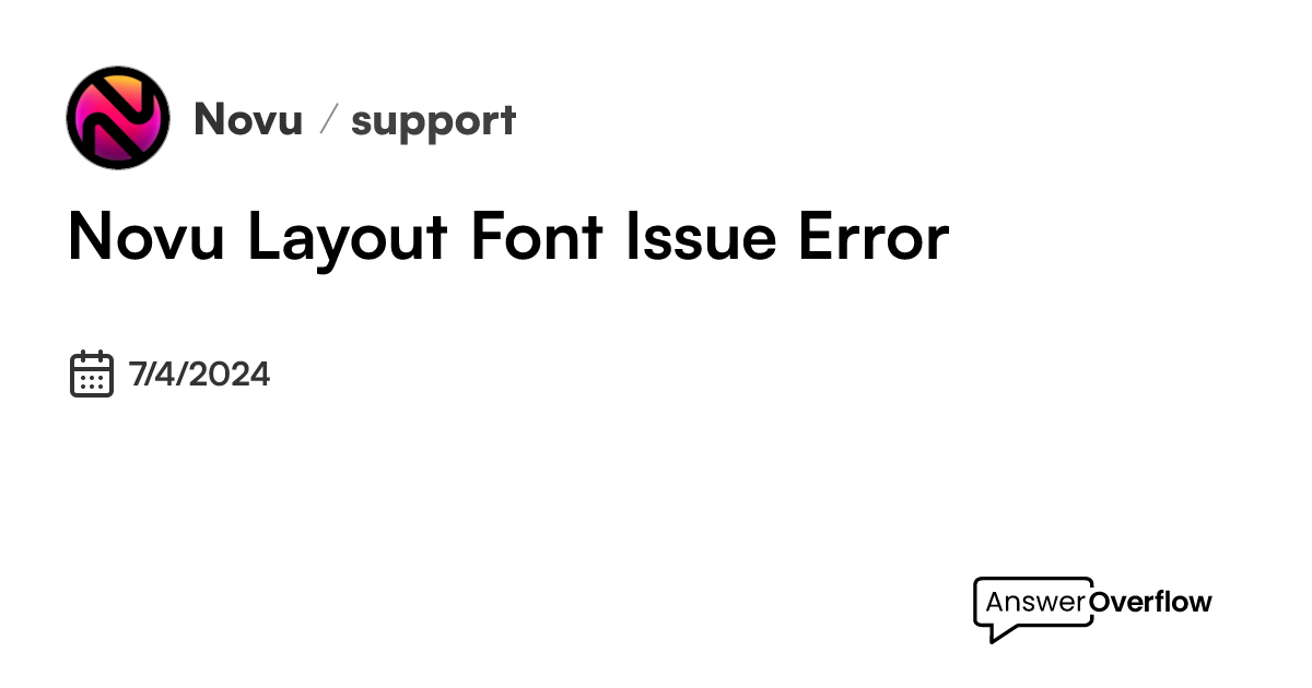 Novu Layout Font Issue Error - Novu