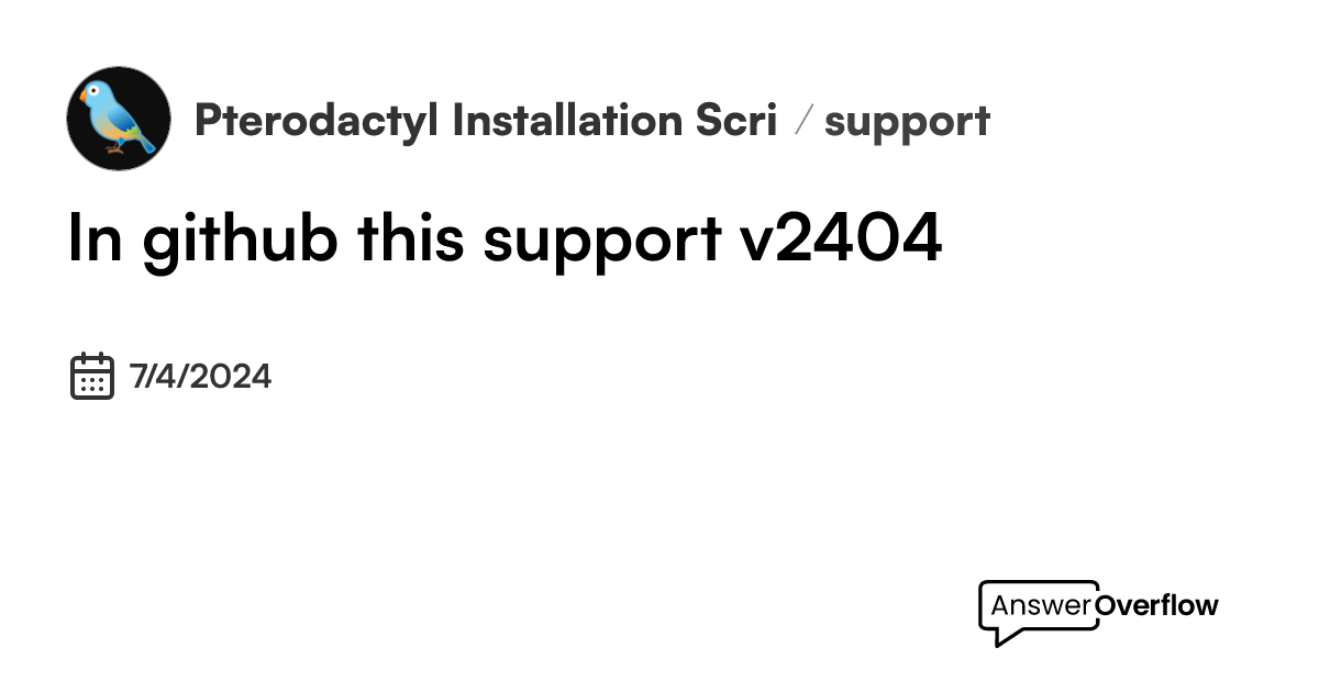 In github this support v24.04 - Pterodactyl Installation Script