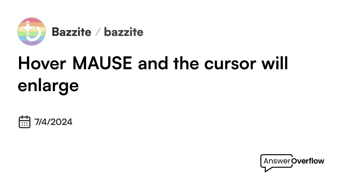 Hover MAUSE and the cursor will enlarge - Universal Blue