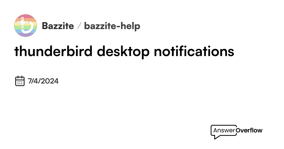 thunderbird desktop notifications - Universal Blue