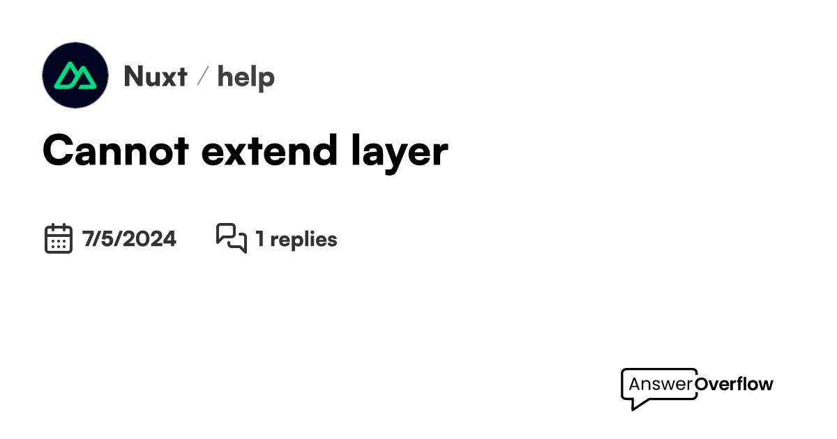 Cannot extend layer - Nuxt