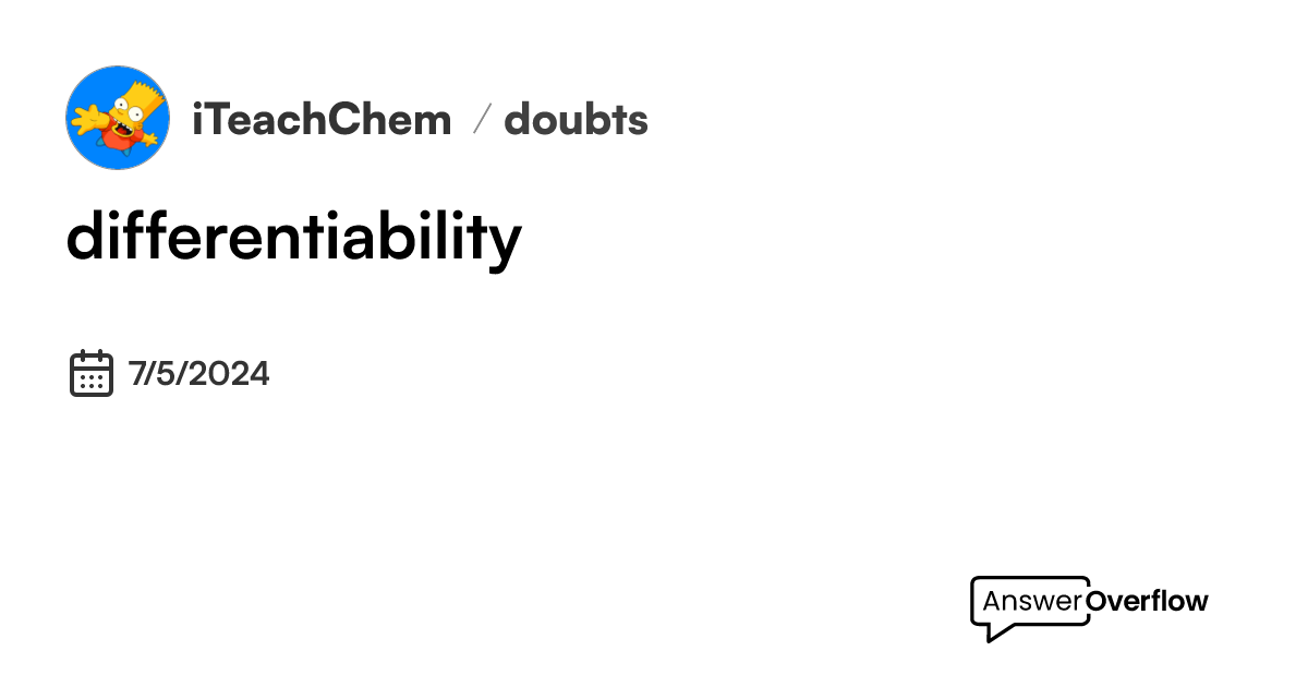 differentiability - iTeachChem