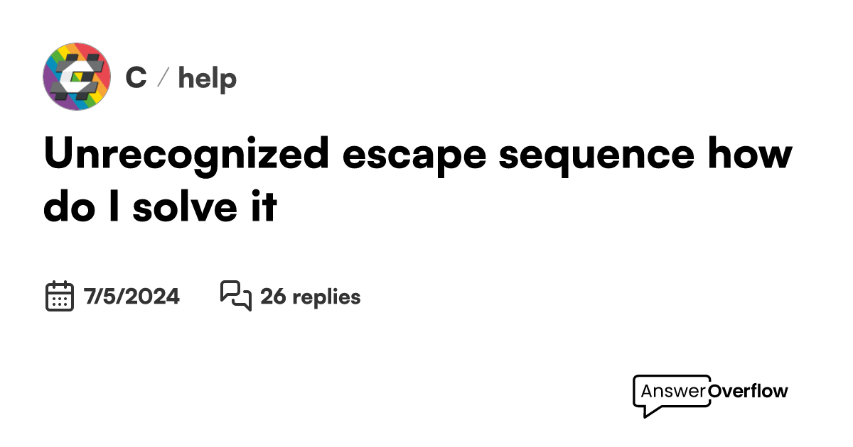 Unrecognized escape sequence how do I solve it ? - C#