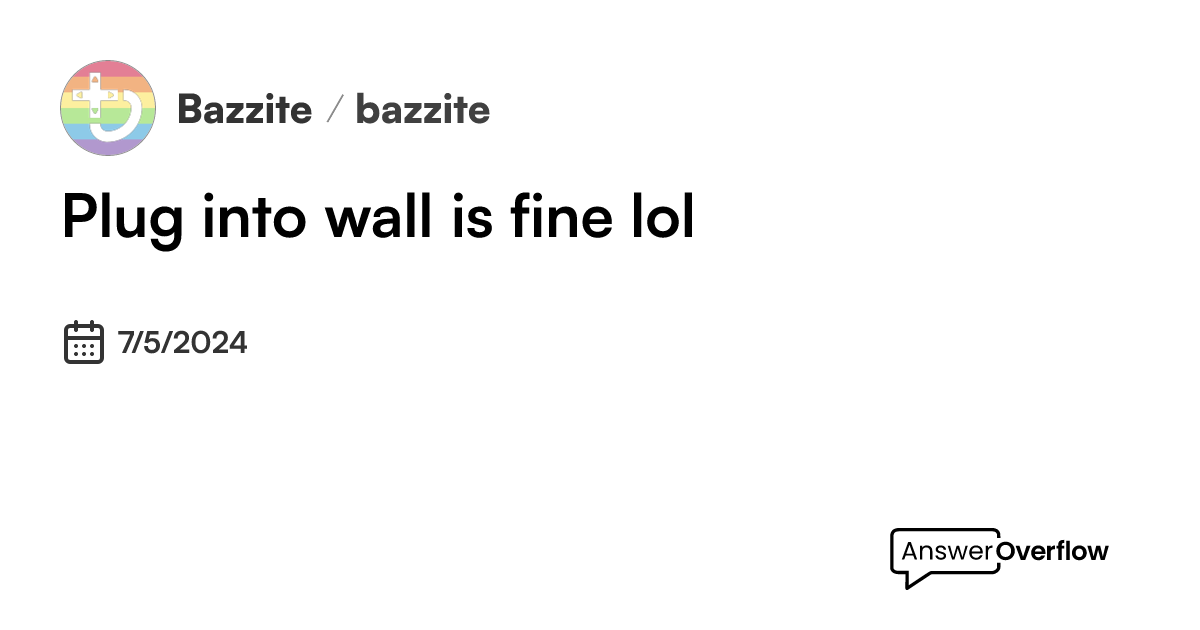 Plug into wall is fine lol - Universal Blue