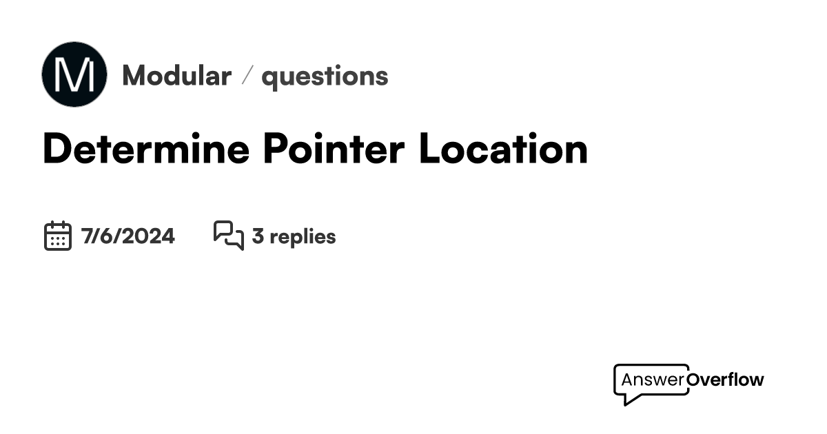 Determine Pointer Location - Modular