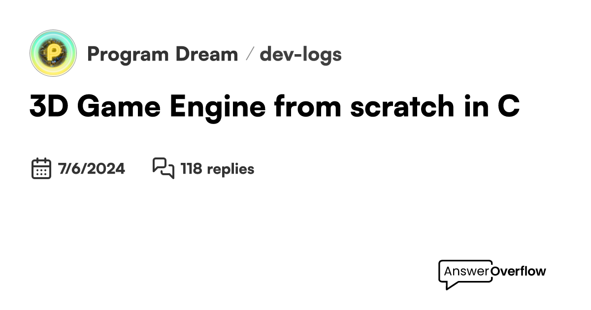 3D Game Engine from scratch in C++ - Program Dream