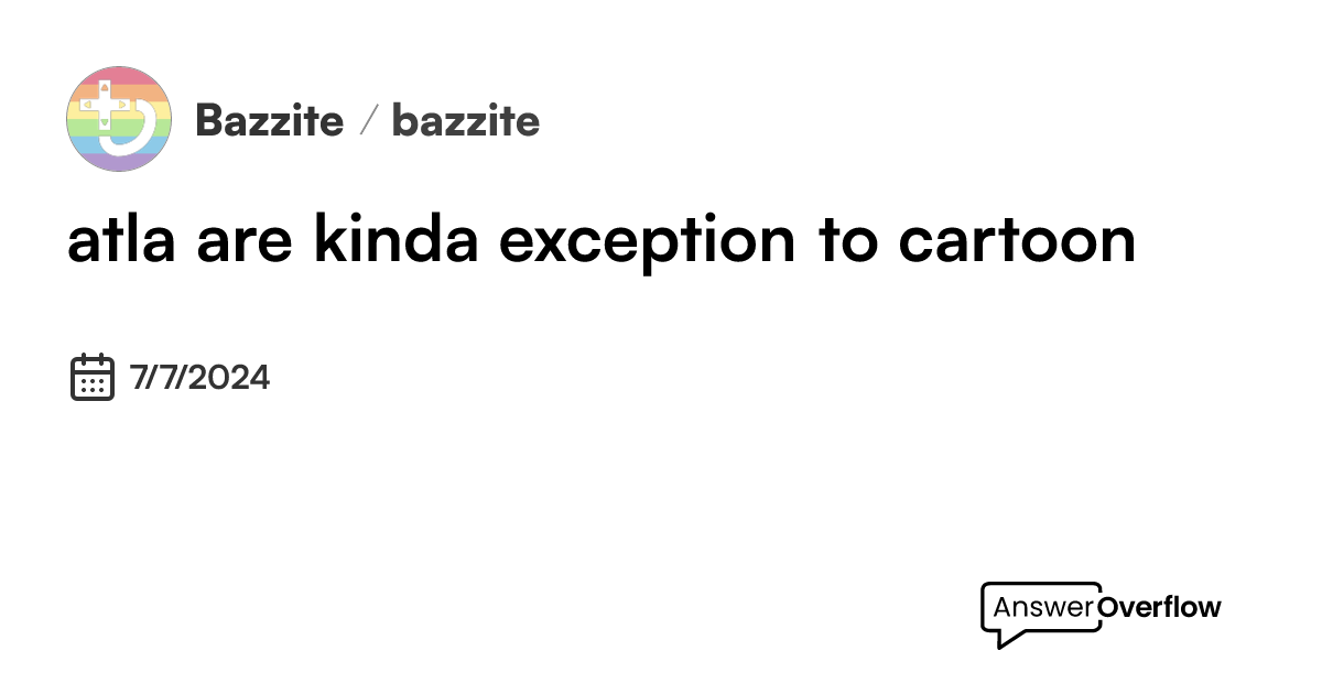 atla are kinda exception to cartoon - Universal Blue