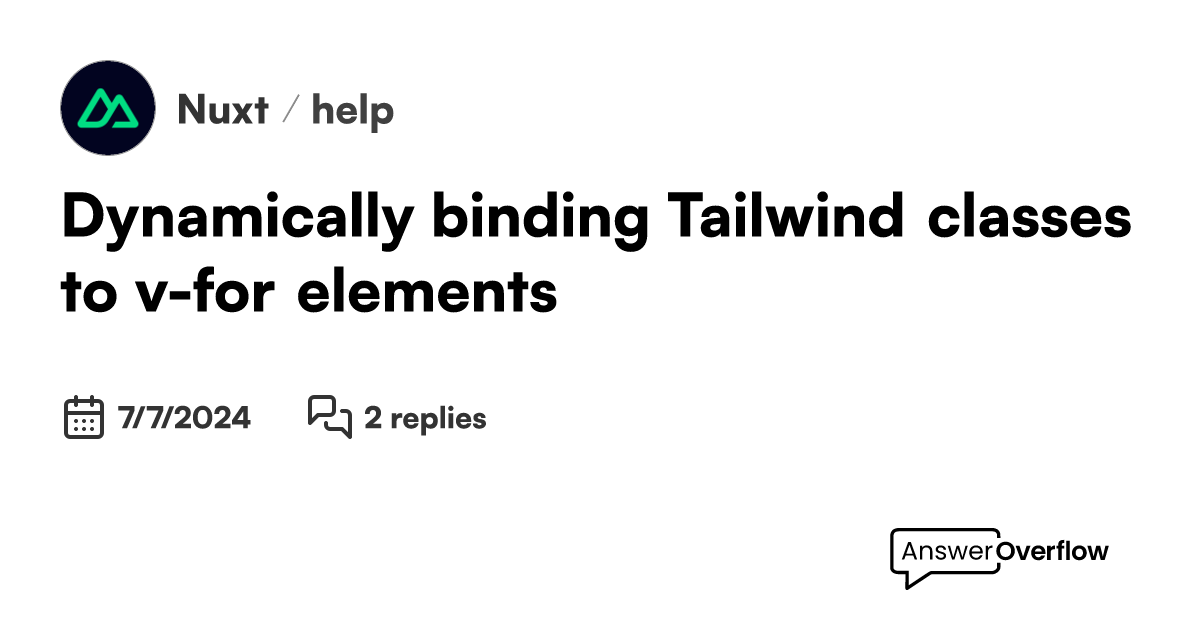 Dynamically binding Tailwind classes to v-for elements - Nuxt
