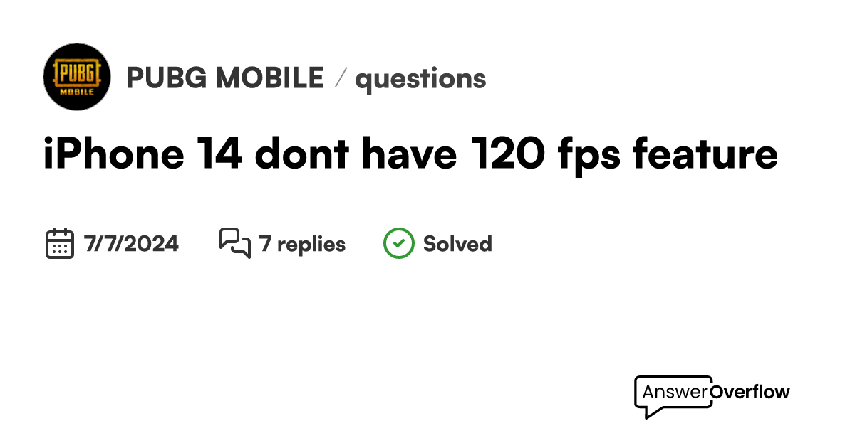 iPhone 14 don’t have 120 fps feature? - PUBG MOBILE