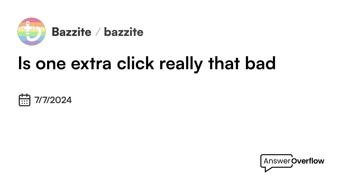 Is one extra click really that bad? - Universal Blue