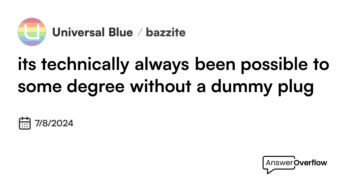 it's technically always been possible to some degree without a dummy plug - Universal Blue
