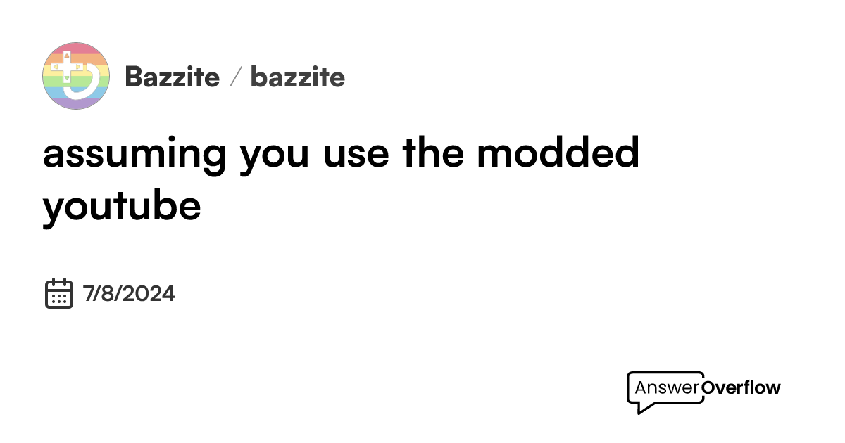 *assuming you use the modded youtube* - Universal Blue