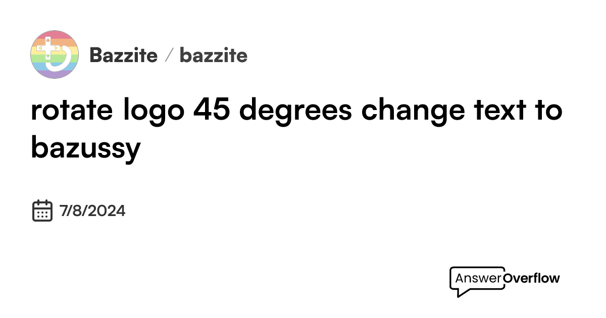 rotate logo 45 degrees change text to bazussy - Universal Blue