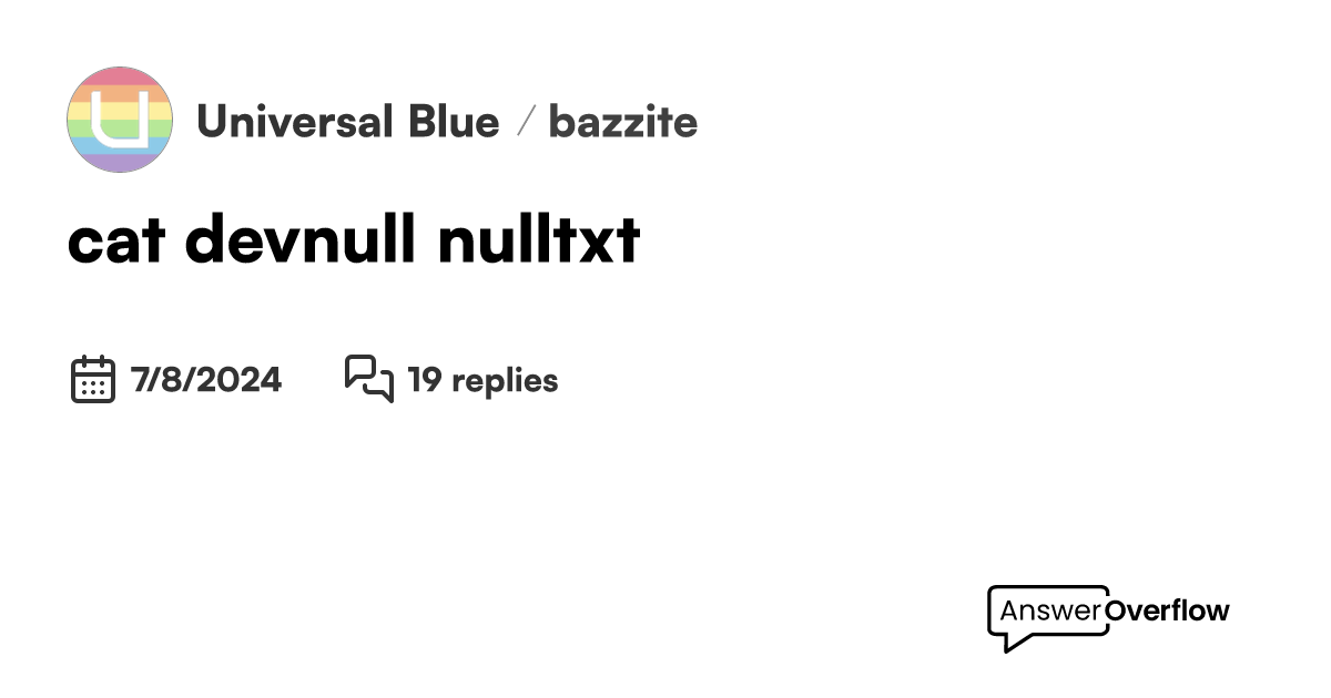 cat /dev/null > null.txt - Universal Blue