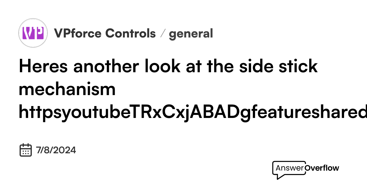 Here's another look at the side stick mechanism: https://youtu.be ...