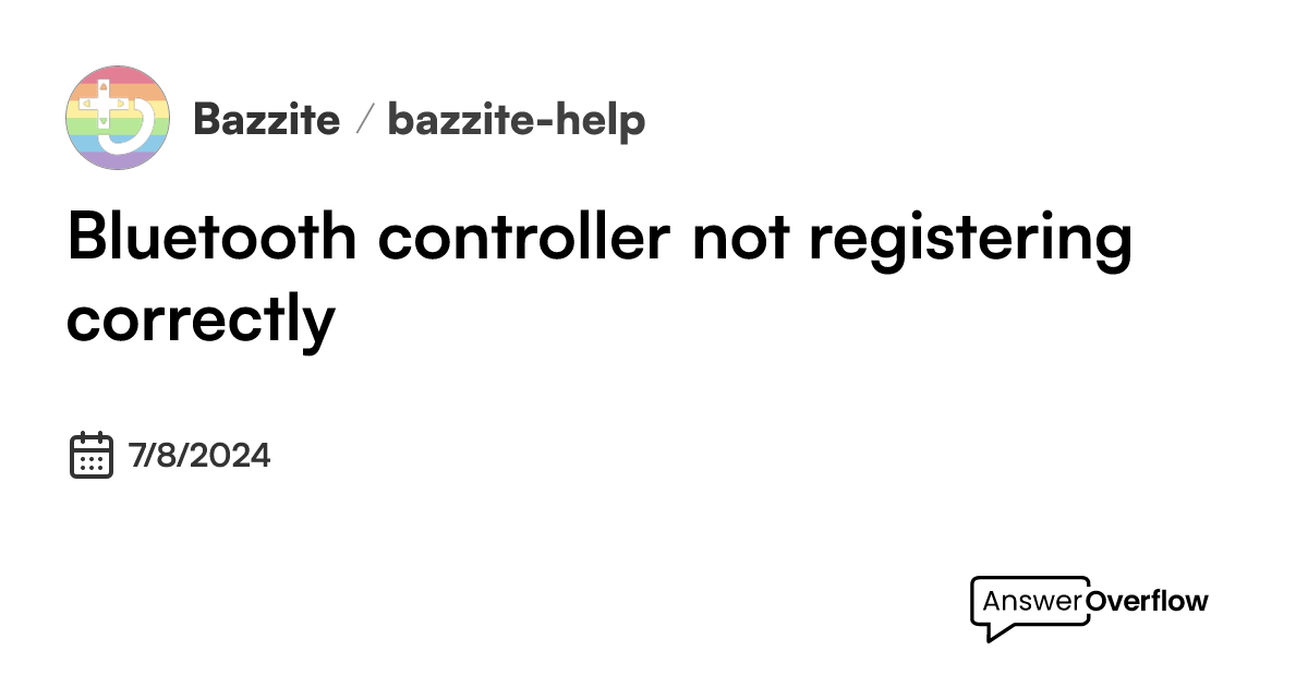 Bluetooth controller not registering correctly - Universal Blue