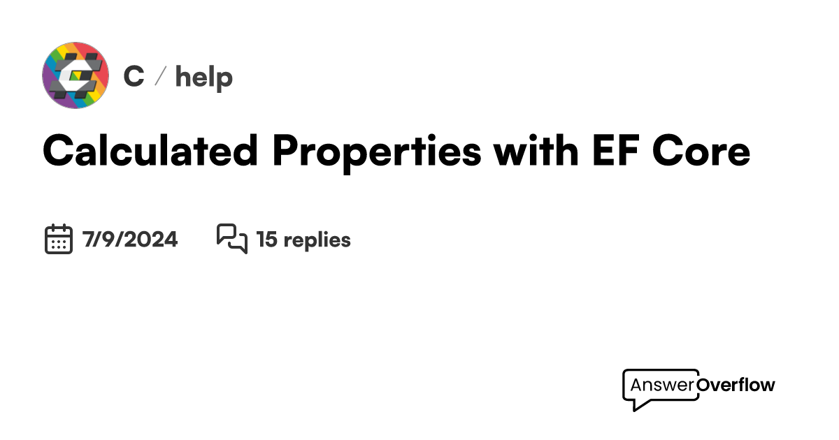 Calculated Properties with EF Core - C#