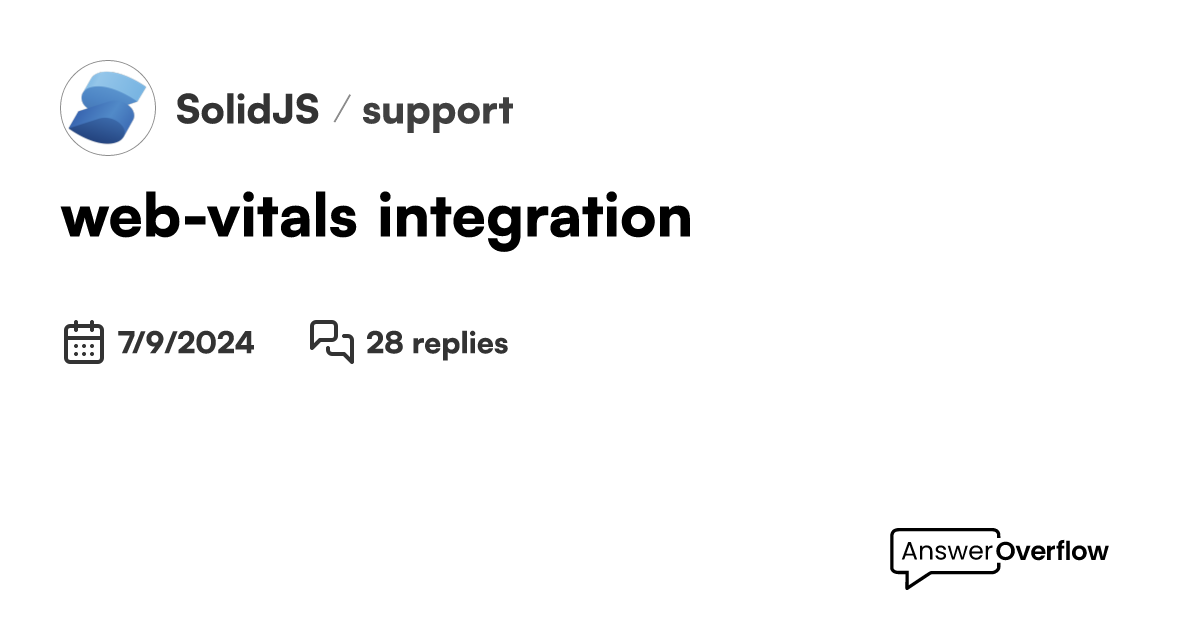 web-vitals integration - SolidJS