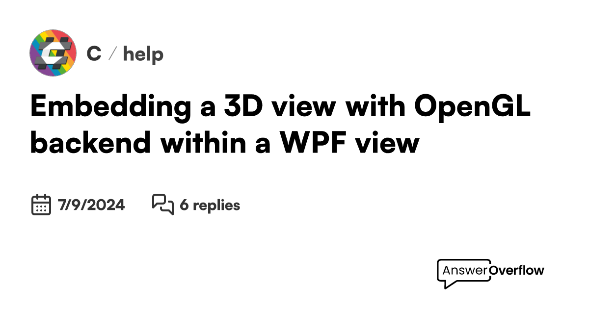 Embedding A 3d View With Opengl Backend Within A Wpf View C 8934