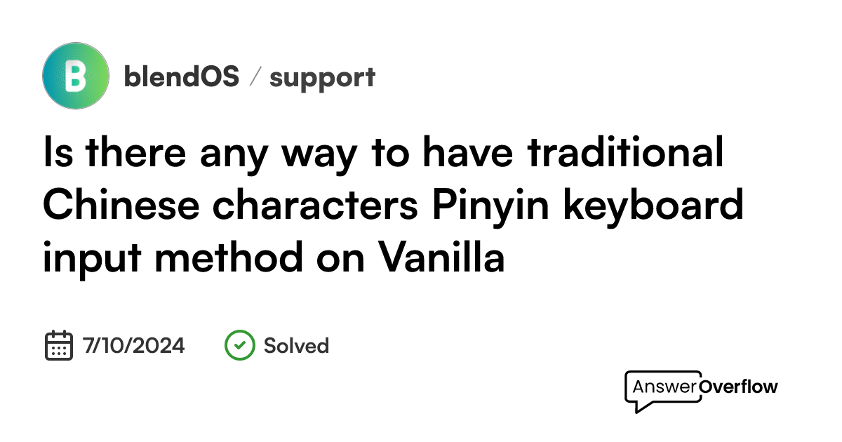 Is there any way to have traditional Chinese characters Pinyin keyboard ...