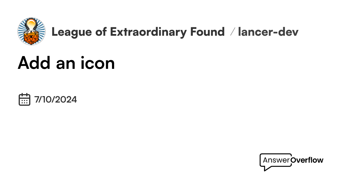 Add an icon - League of Extraordinary FoundryVTT Developers