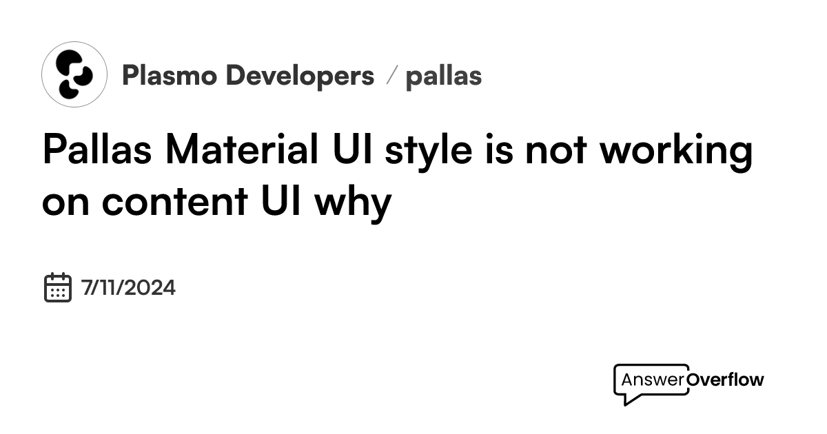 @Pallas Material UI style is not working on content UI why? - 🧩 Plasmo Developers