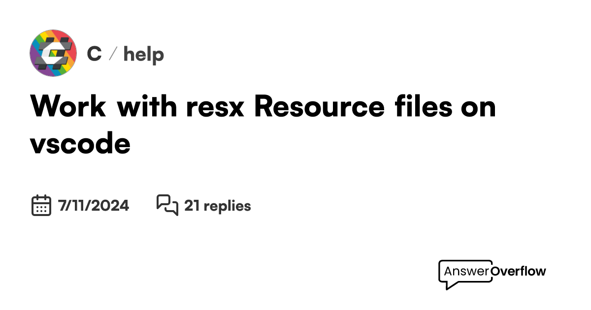 Work with .resx Resource files on vscode - C#