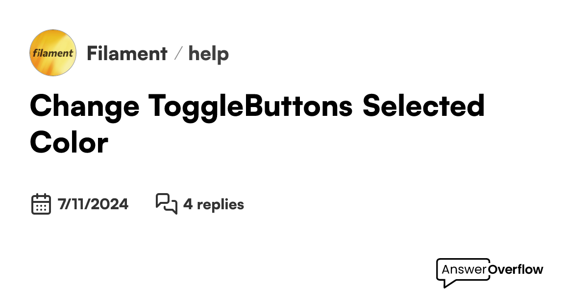 Change ToggleButtons Selected Color - Filament