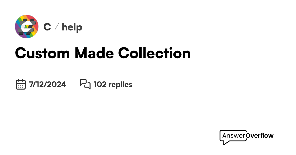 Custom Made Collection - C#