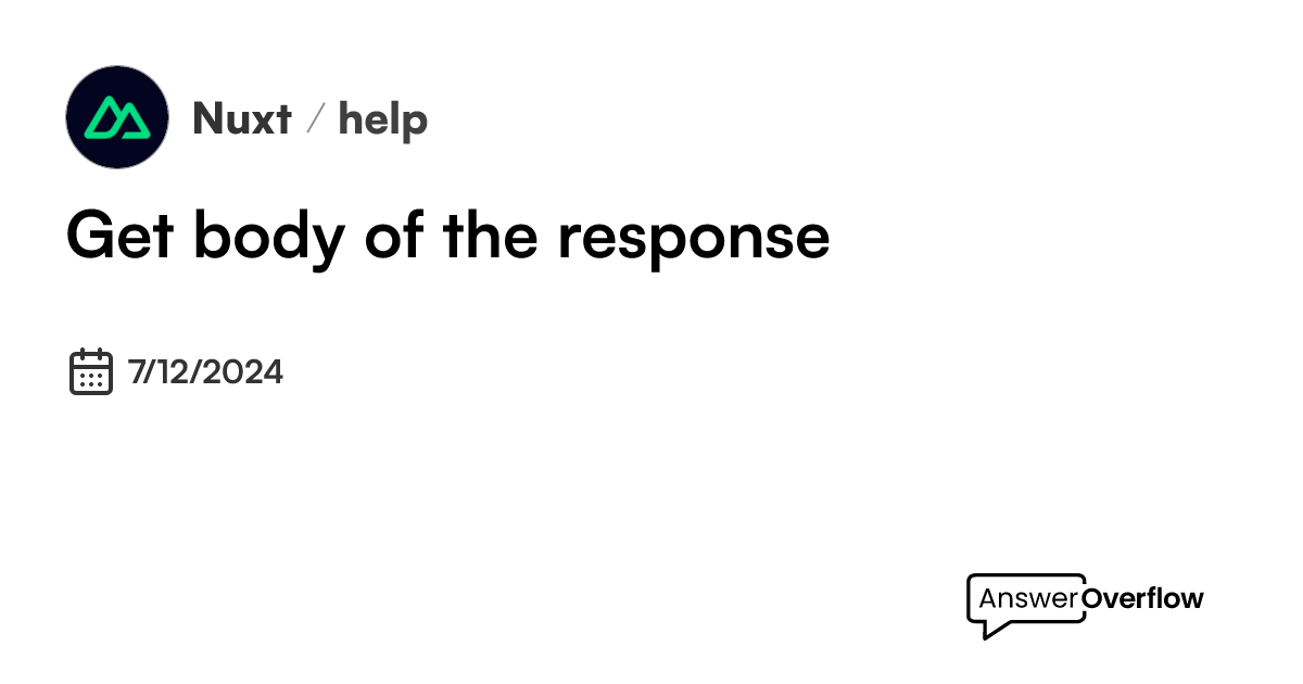 Get body of the response - Nuxt