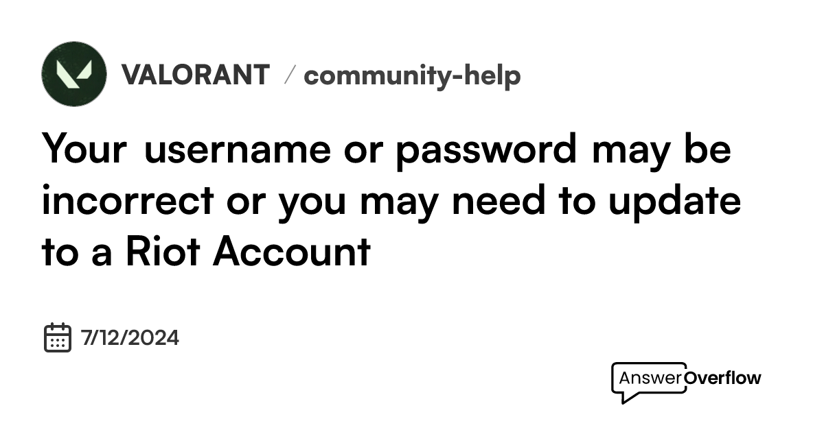 Your username or password may be incorrect, or you may need to update ...