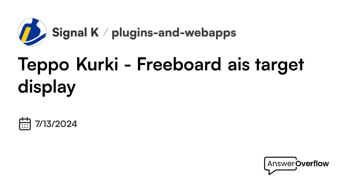 Teppo Kurki - Freeboard ais target display - Signal K