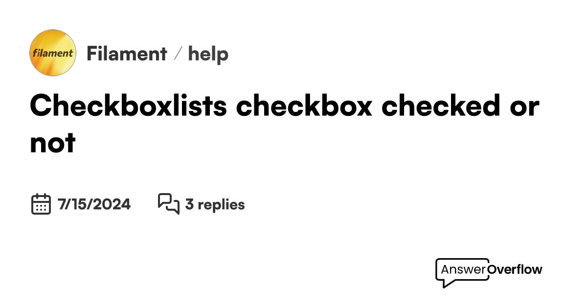 Checkboxlists Checkbox Checked Or Not Filament