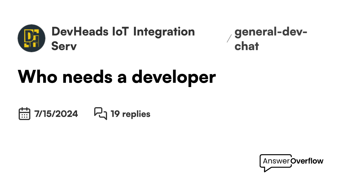 Who needs a developer? - DevHeads IoT Integration Server