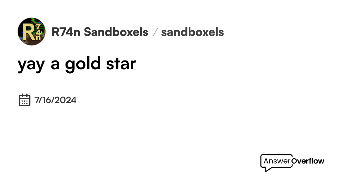 yay a gold star - 🚨 R74n / Sandboxels