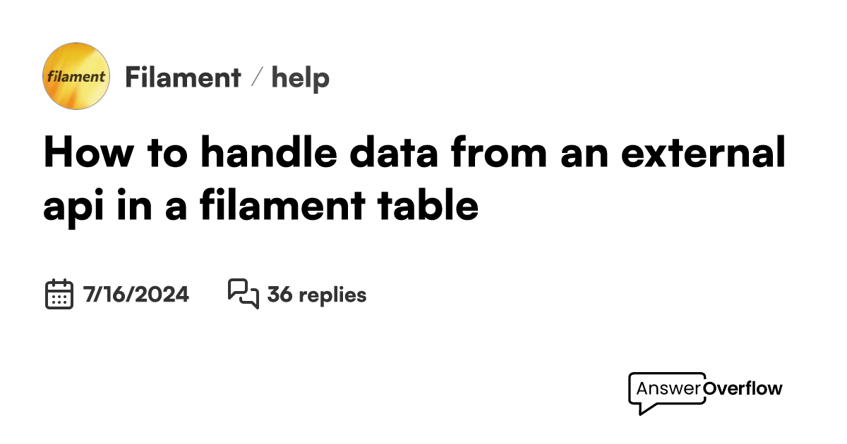 How to handle data from an external api in a filament table - Filament