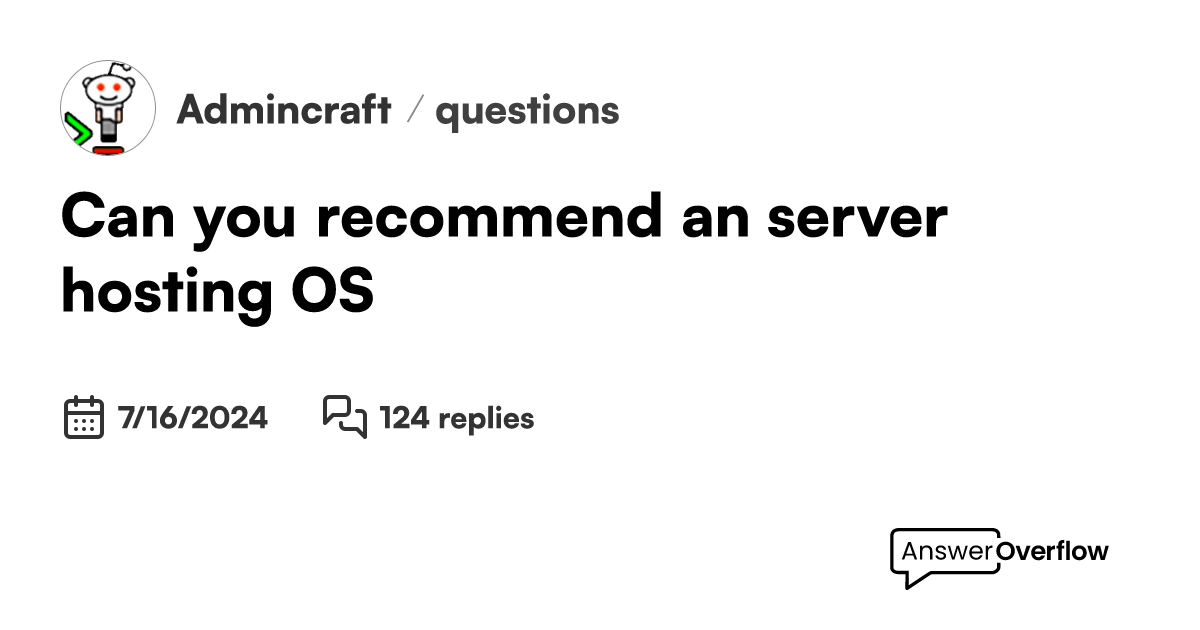 Can you recommend an server hosting OS? - Admincraft