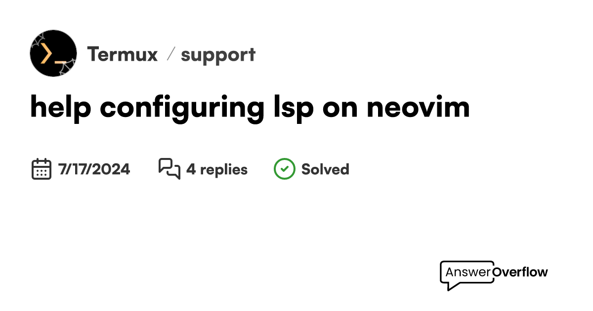 help configuring lsp on neovim - Termux