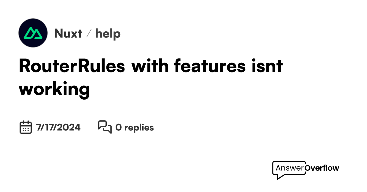 Routerrules With Features Isnt Working Nuxt 