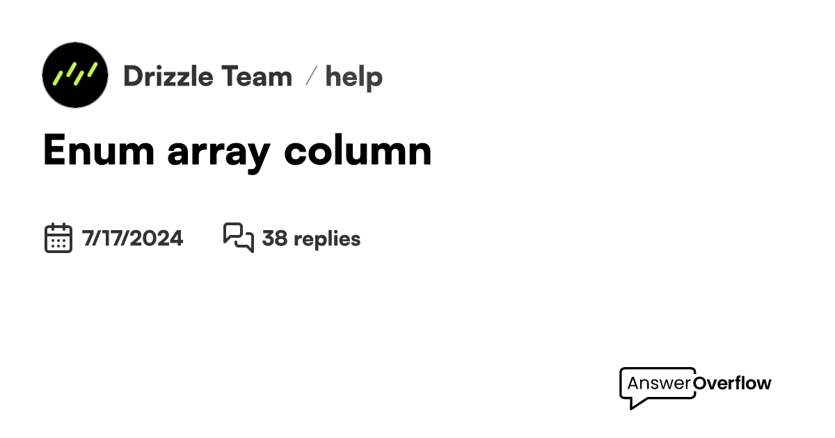 Enum array column - Drizzle Team