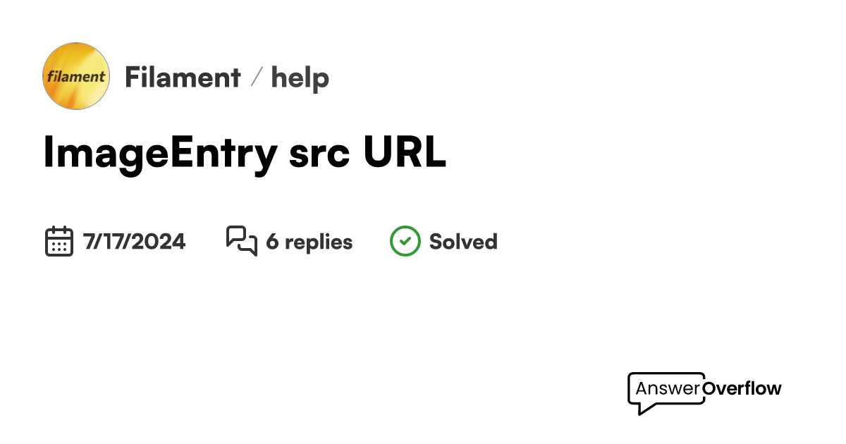 ImageEntry src URL - Filament